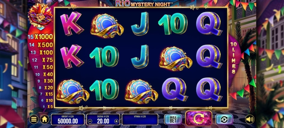 Automat Rio Mystery Night online zdarma (Klikni a hraj) | 🍀 Vyhraj.cz