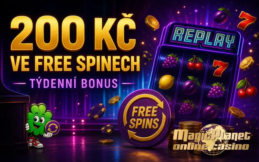 Týdenní bonus v Magic Planet: Získej 200 Kč ve free spinech! | 🍀 Vyhraj.cz